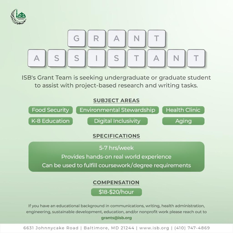 Employment – Islamic Society of Baltimore
