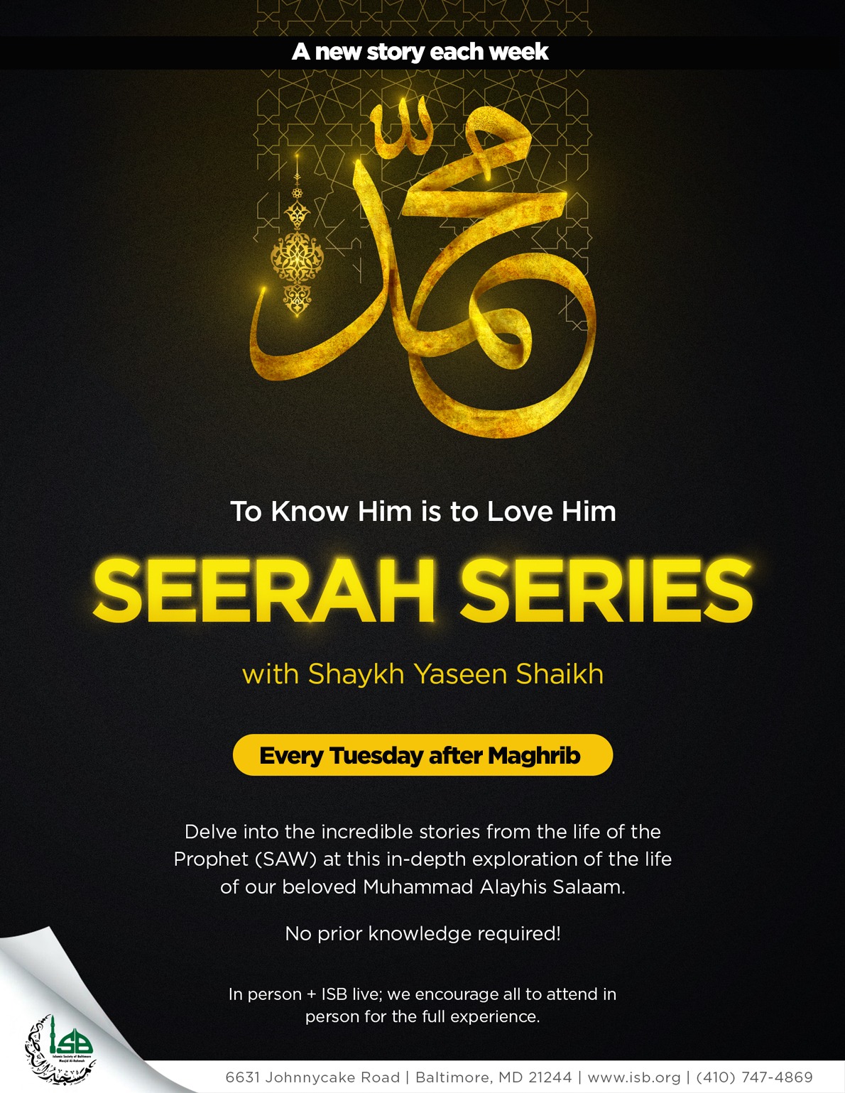 Weekly Programs – Islamic Society of Baltimore